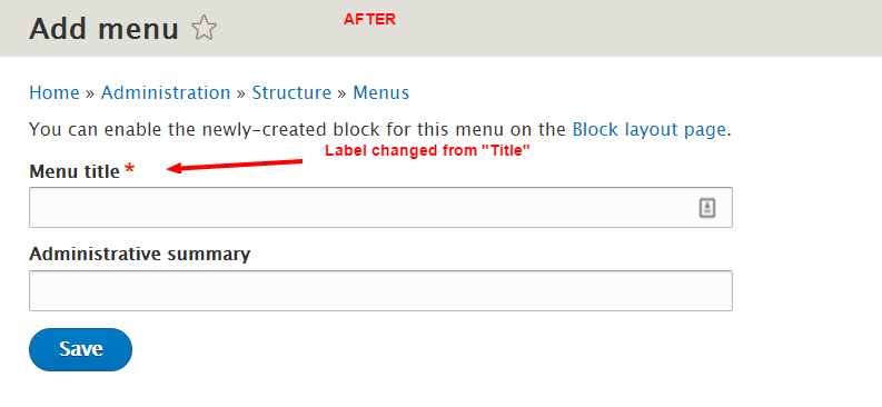Separate the menu settings from the 'add link' button [#2520232] | Drupal.org